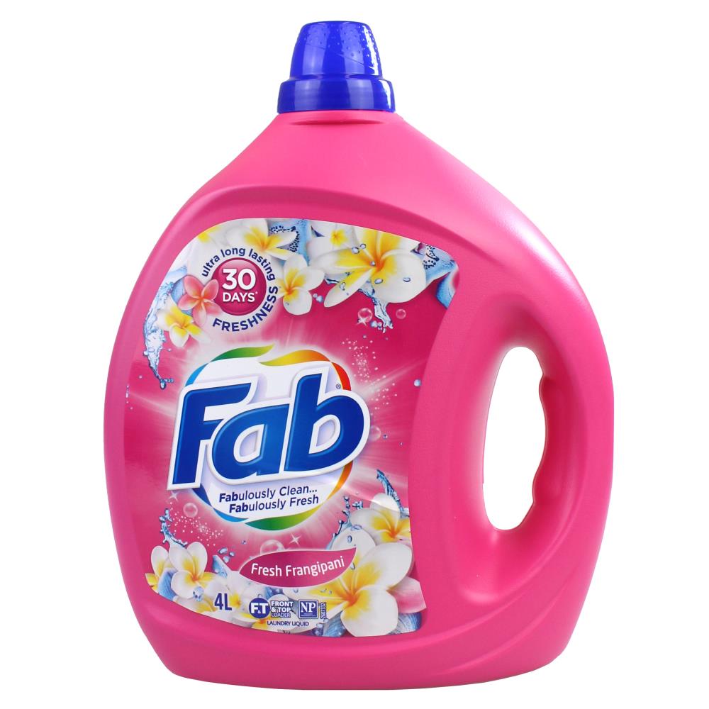 Fab Liquid Laundry Detergent Bulk 4 Litre - Fresh Frangipani — Super ...